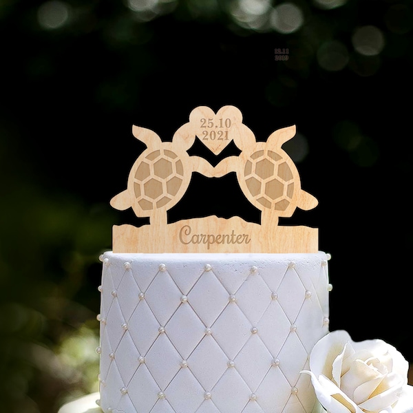 Turtle Cake Topper - Etsy