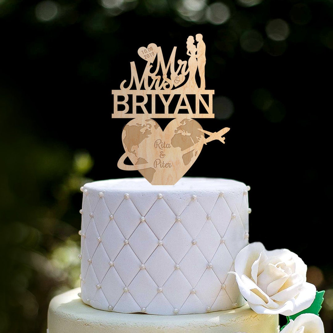 Travel Wedding Cake Topper,travel Theme Wedding Cake Topper,destination ...