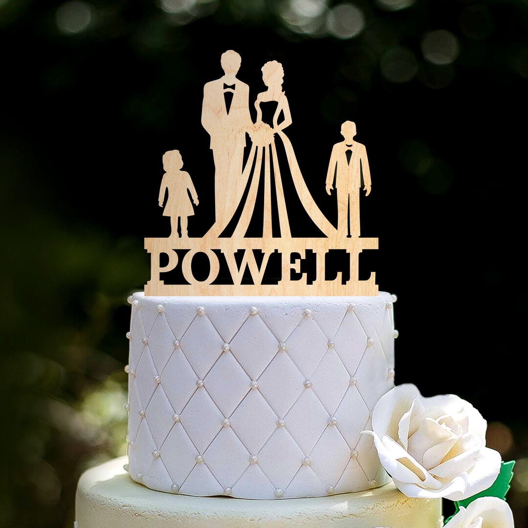 Wedding Cake Topper With Kids,family Wedding Cake Topper With Son ...