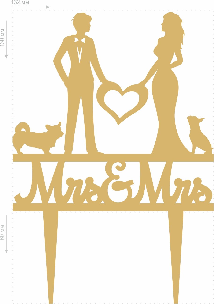 Mrs and Mrs Wedding Cake Topper Corgi and French Bulldog,mrs Mrs Heart ...