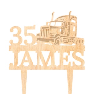 Custom Vintage Truck Driver Birthday Funny Cake Topper,unique Truck ...