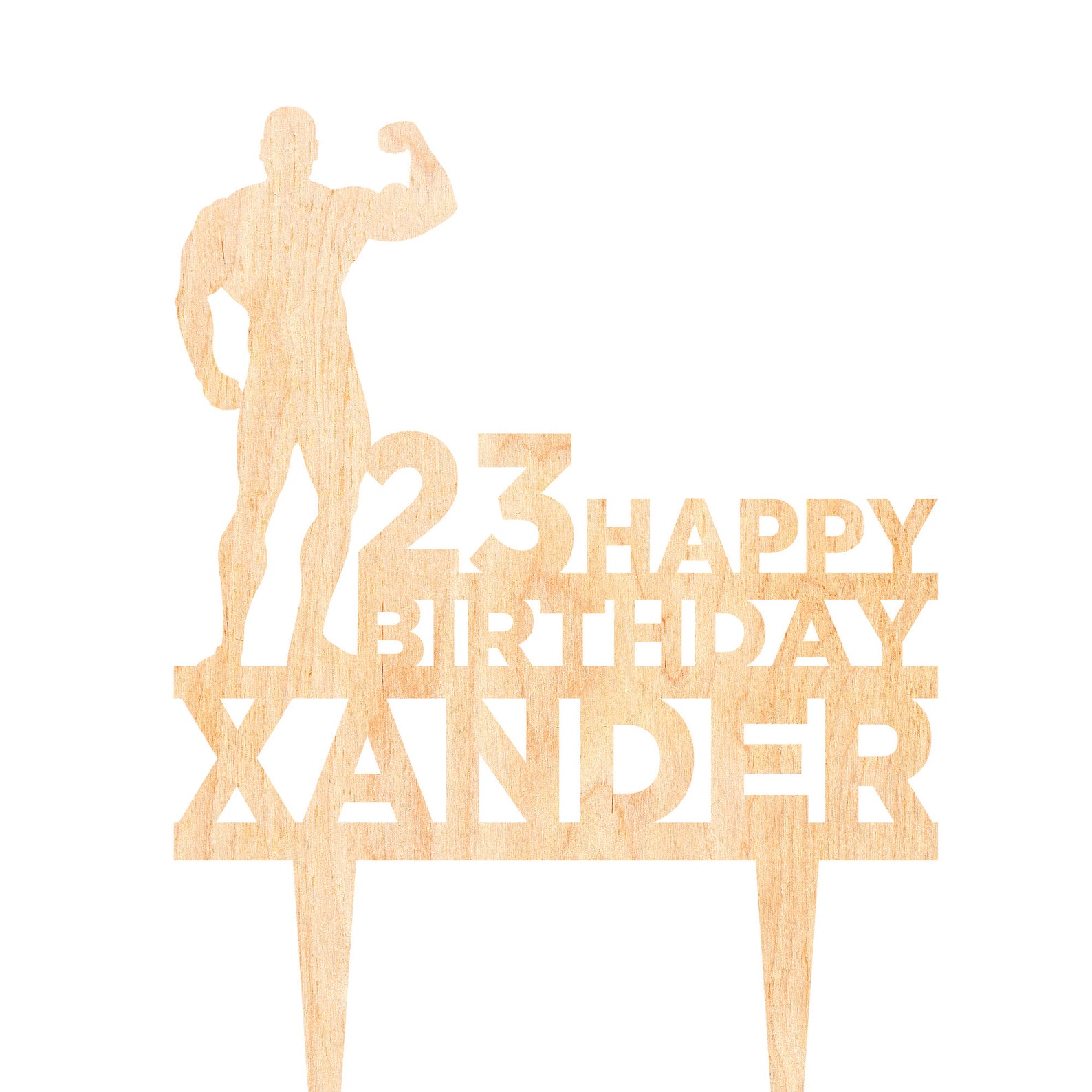 Custom Bodybuilder Birthday Cake Topperpersonalized Gym - Etsy