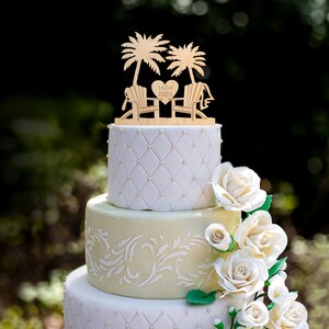 Beach Wedding Palm Tree Tropical Cake Topper Datepalm Tree | Etsy