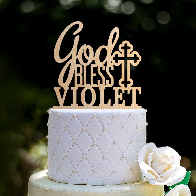 First Communion Custom Cake Toppergod Bless Cake | Etsy