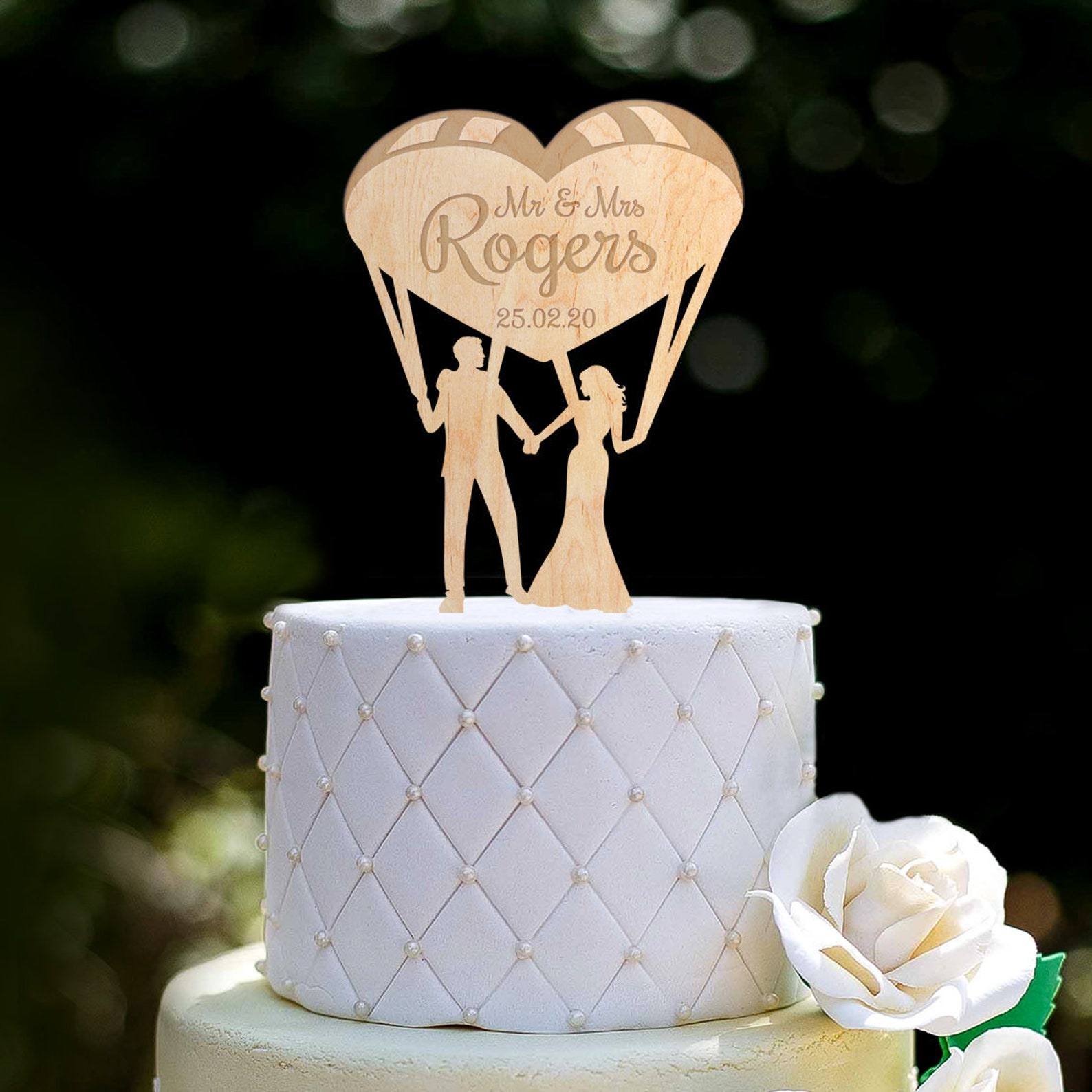 Skydiving Couple Mr Mrs Cake Topperskydiver Wedding Cake | Etsy