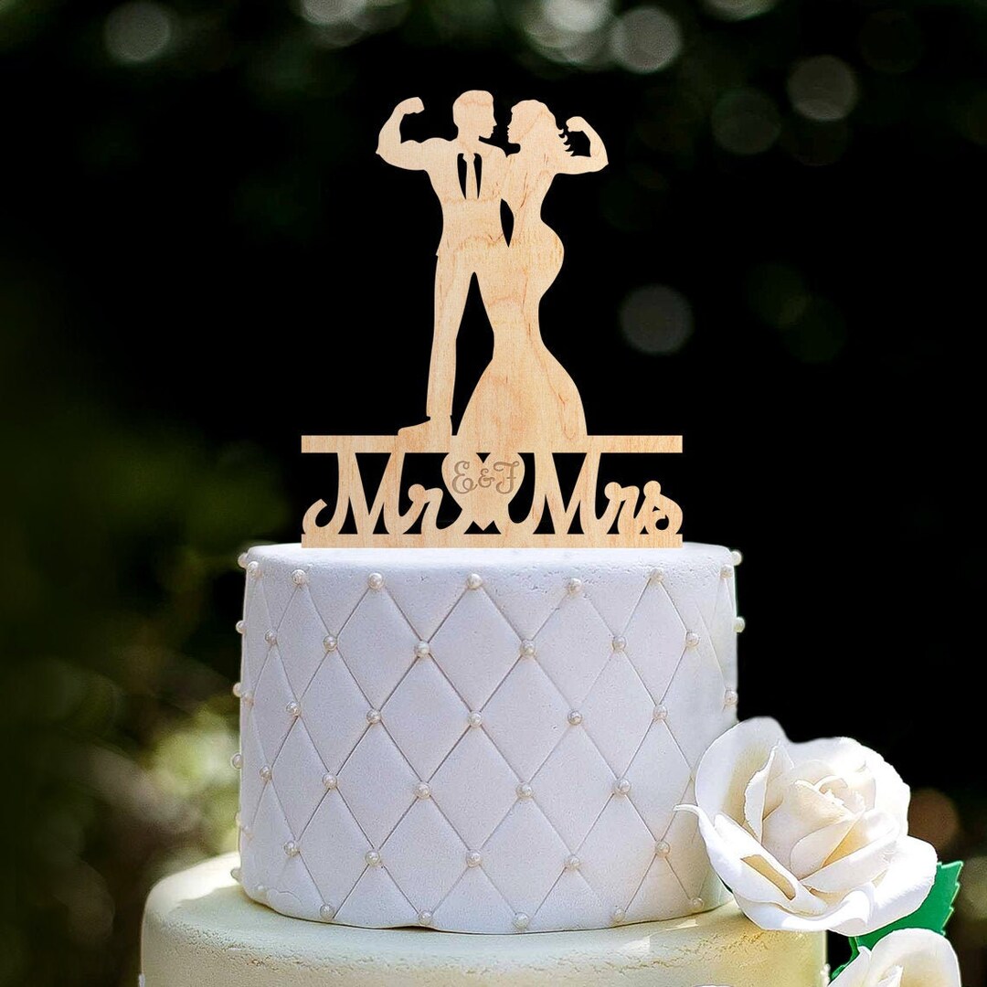 Gym Workout Fitness Cake Topper,power Lifting Mr and Mrs Wedding Cake ...