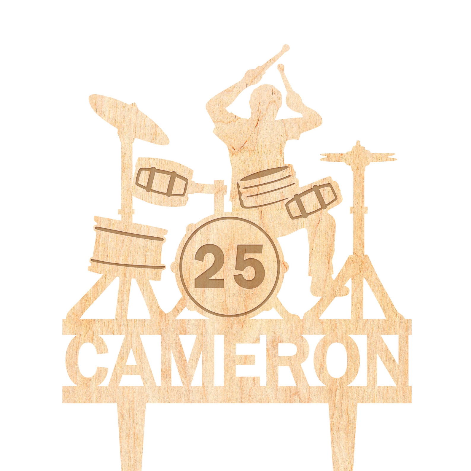 Custom Drummer Cake Topper Birthday With Nameminiature Drum - Etsy