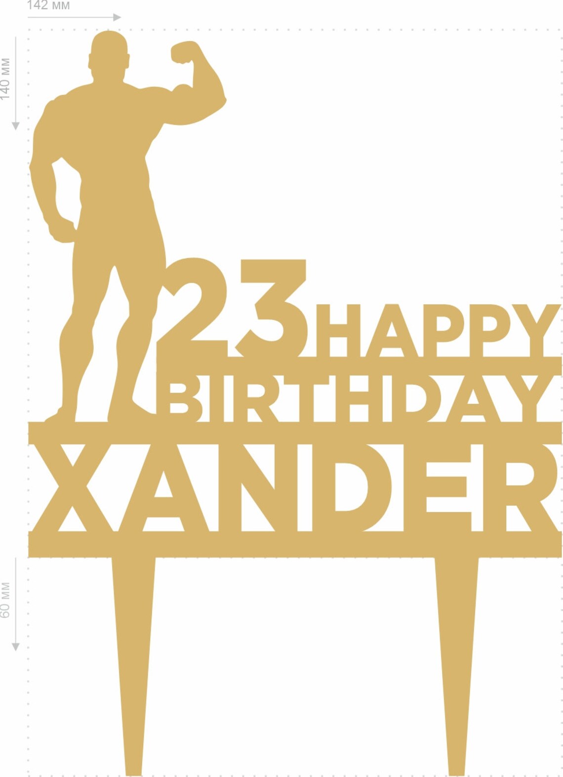 Custom Bodybuilder Birthday Cake Topperpersonalized Gym - Etsy