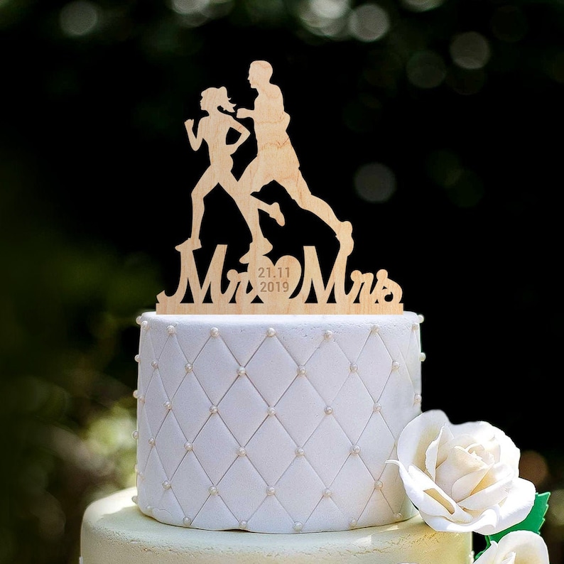 Runners Wedding Mr and Mrs Cake Topperrunner Wedding Mr Mrs - Etsy