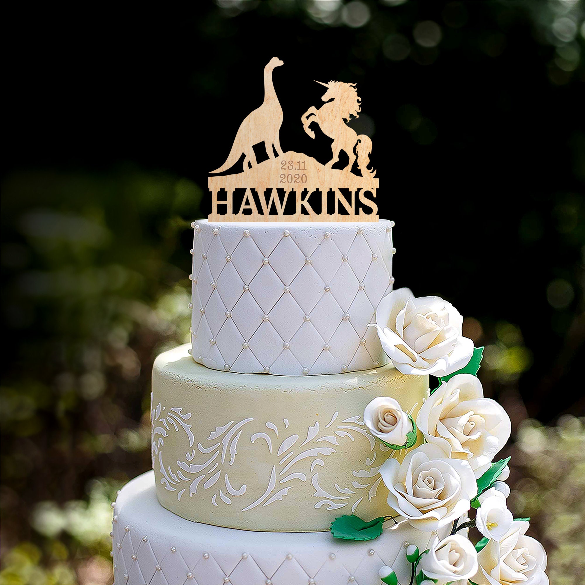 Custom Dinosaur Unicorn Wedding Brachiosaurus Cake | Etsy