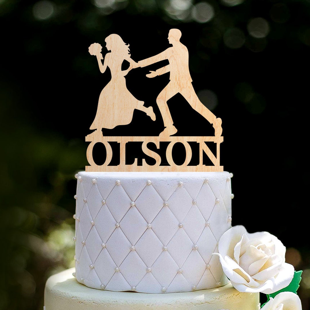 Runaway Bride Funny Wedding Cake Topper,mr and Mrs Funny Cake Topper ...