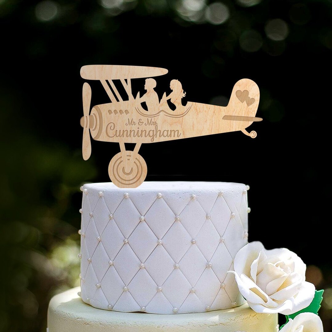 Airplane Wedding Cake Topper,vintage Airplane Mr Mrs Cake Topper ...