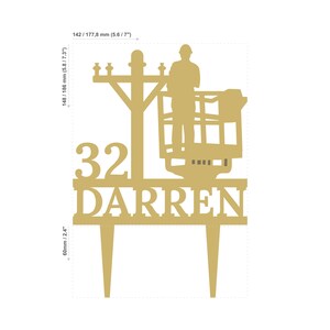 Electrician Birthday Cake Topper Customlineman Cake Topper - Etsy