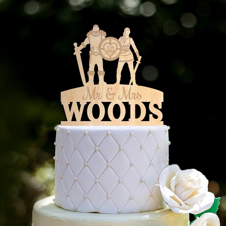 Nordic Viking Wedding Cake Topperviking Themed Wedding Cake - Etsy
