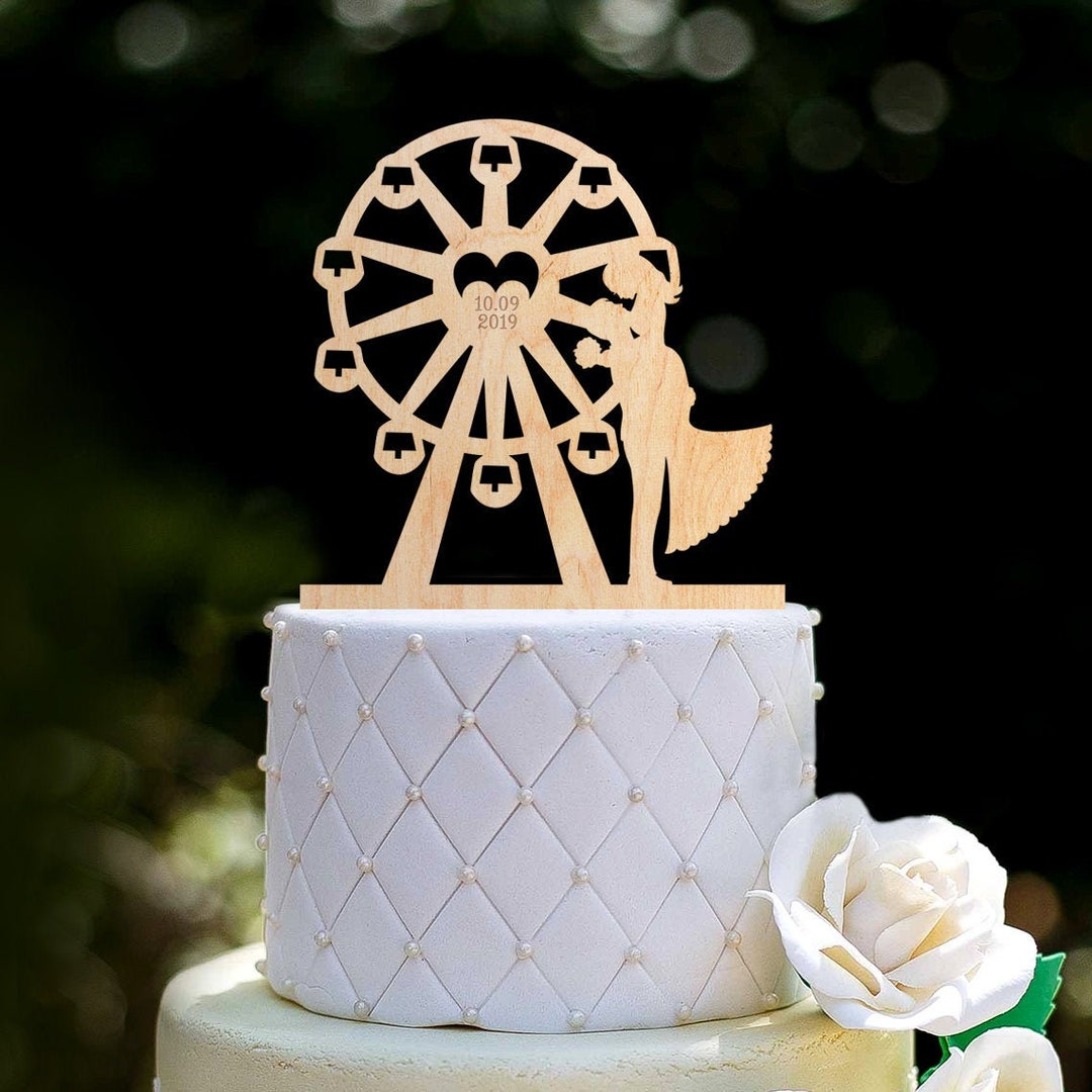 Ferris Wheel Wedding Cake Topper,vintage Ferris Wheel Bride and Groom ...