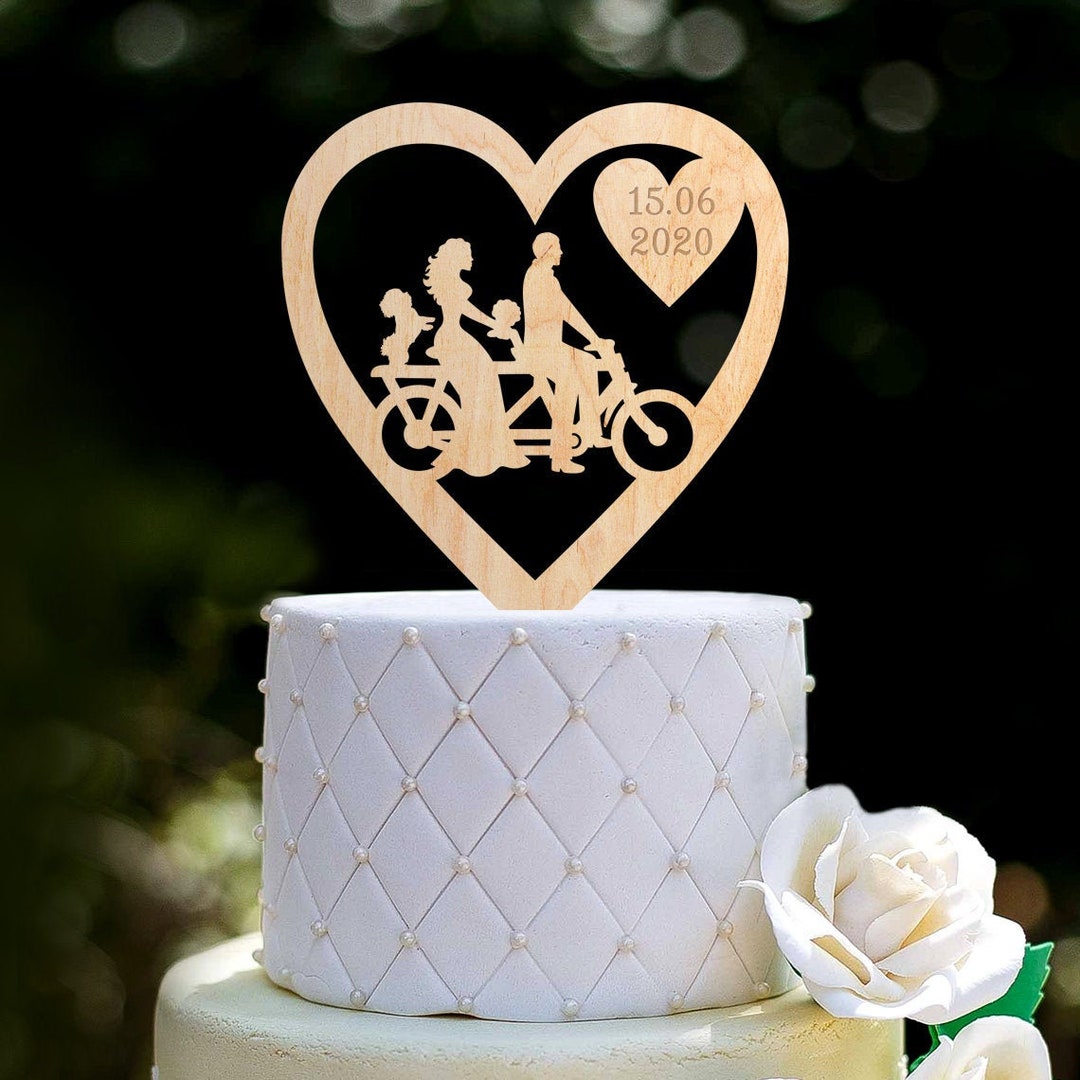 Custom Wedding Tandem Dog Cake Topper Bicycle,bicycle Wedding Cake ...