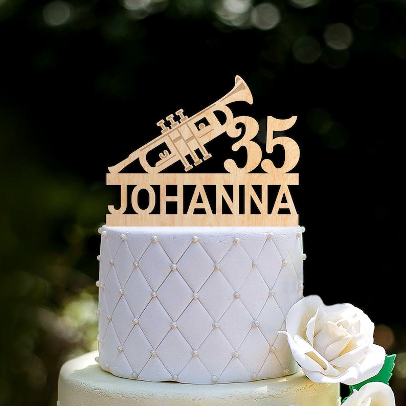 Custom Trumpet Player Musician Birthday Cake Toppercustom | Etsy