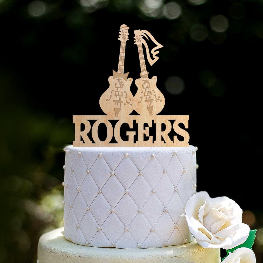 Wedding Musicians Electric Guitar Cake Topper,personalized Guitar ...