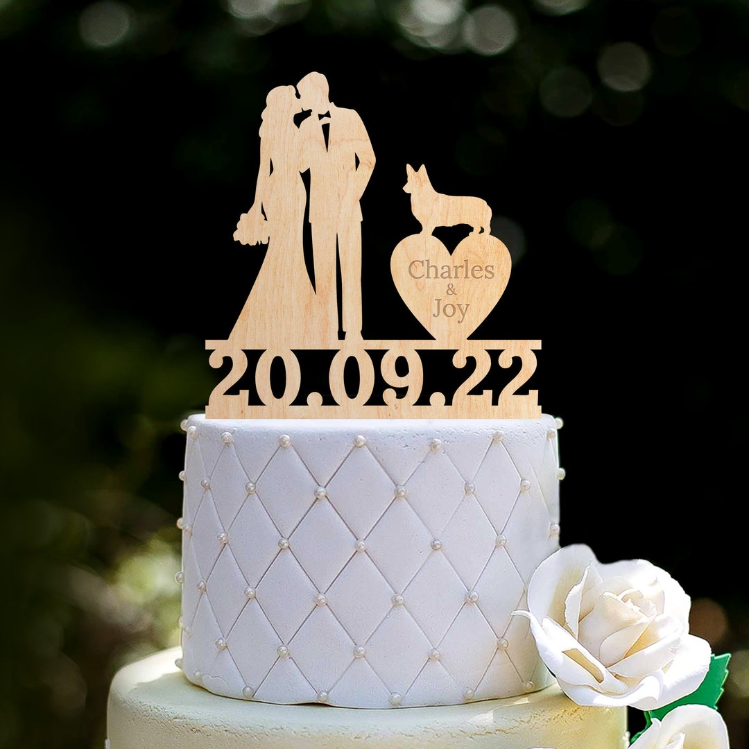 Corgi Wedding Dog Cake Topper,custom Wedding Topper Couple With Dog ...