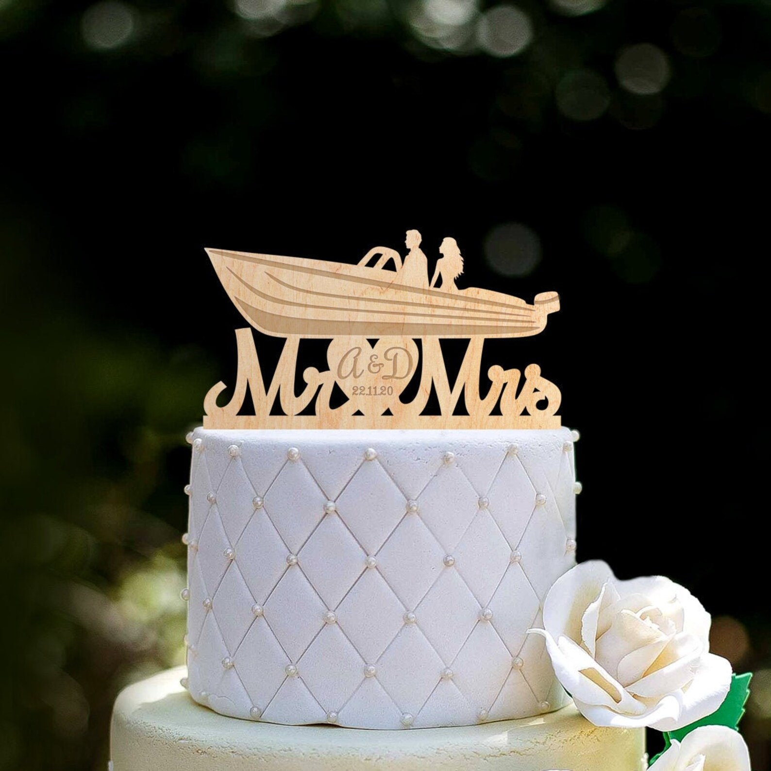 Boat Wedding Mr Mrs Cake Topperadventure Awaits Cake - Etsy