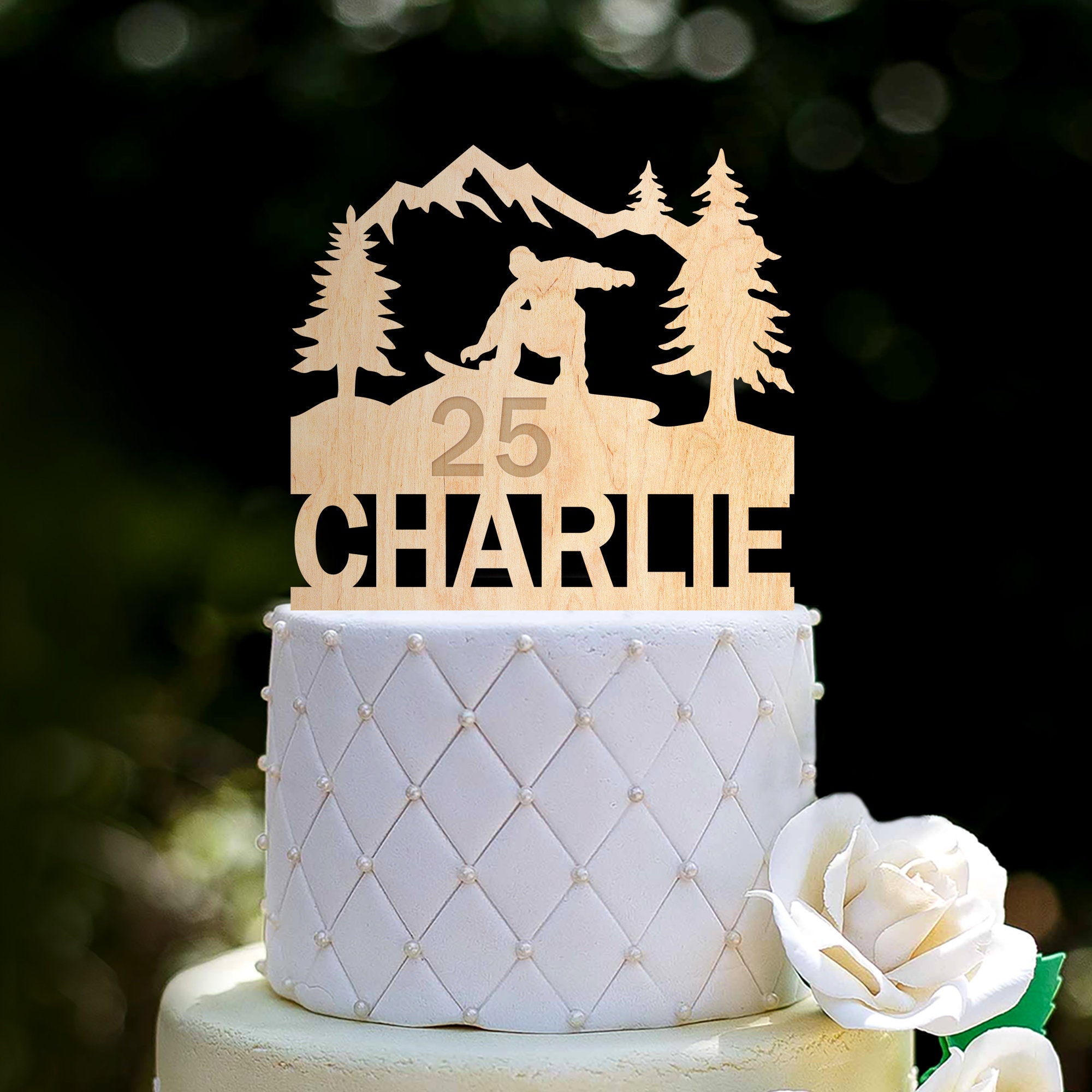 Snowboard cake topper birthdaySnowboard theme cake | Etsy