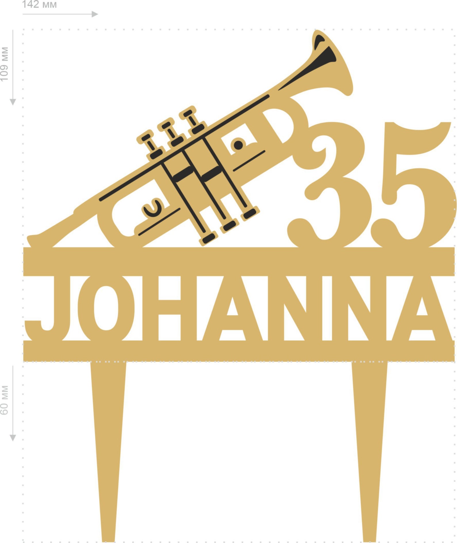 Custom Trumpet Player Musician Birthday Cake Toppercustom | Etsy