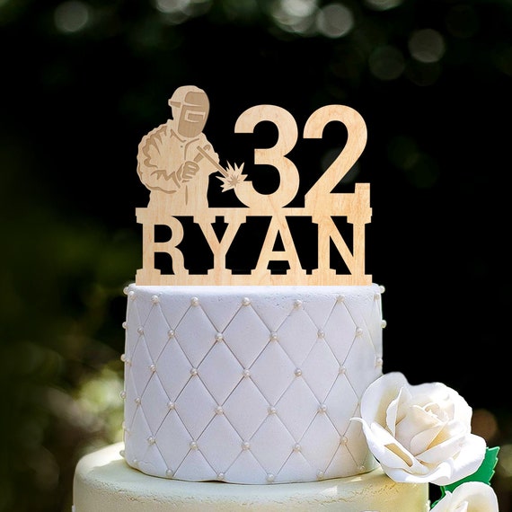 Custom Welder Birthday Cake Topperwelder Birthday - Etsy