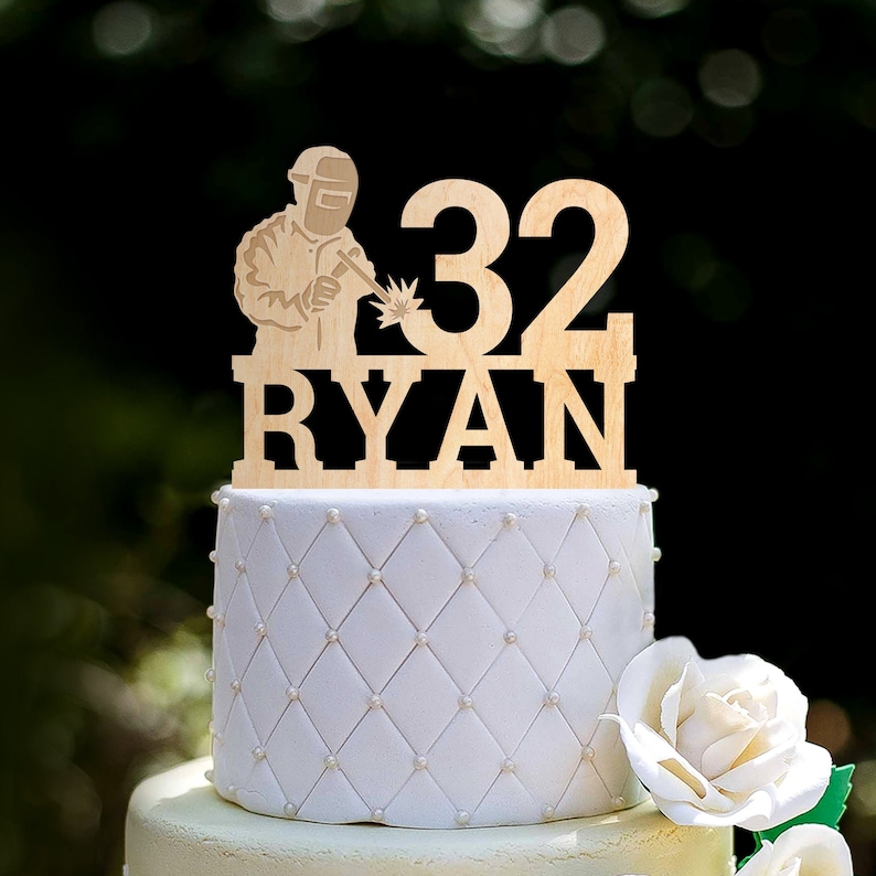 Custom Welder Birthday Cake Topperwelder Birthday - Etsy