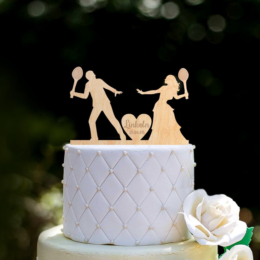 Tennis Wedding Cake Topper,tennis Fan Wedding Cake Topper,tennis Coach ...