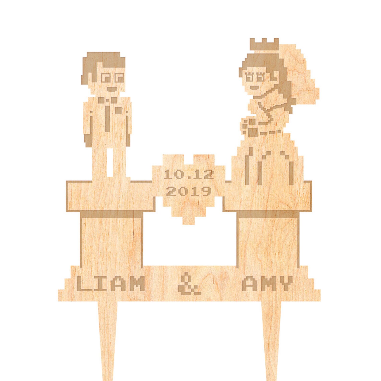 8 Bit Video Game Bride and Groom Cake Topper8 Bit Wedding | Etsy