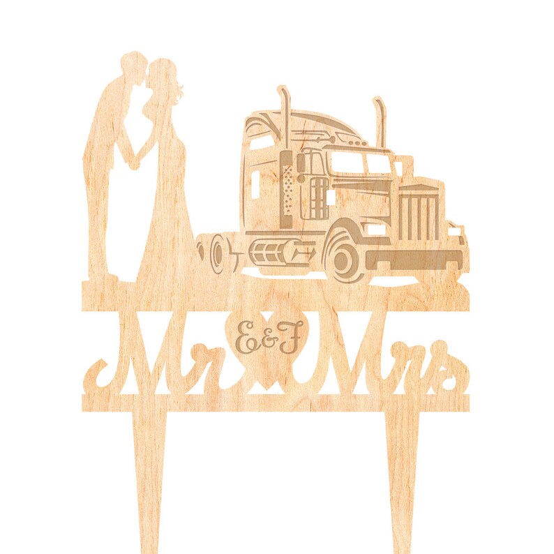 Trucker Wedding Cake Toppertruckers Wedding Mr Mrs Car Cake - Etsy