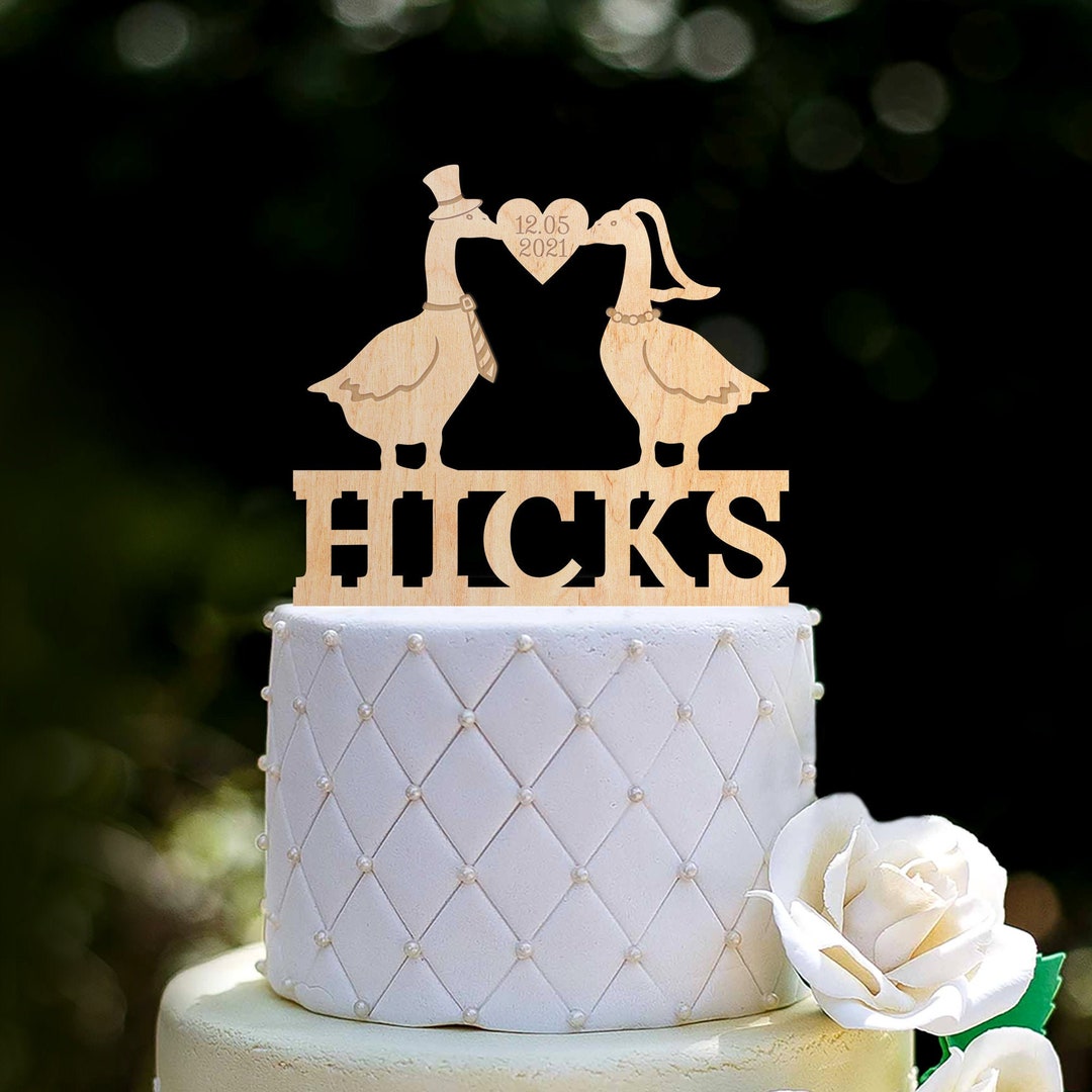 Canada Goose Cake Topper Wedding,personalized Duck Wedding Cake Topper ...