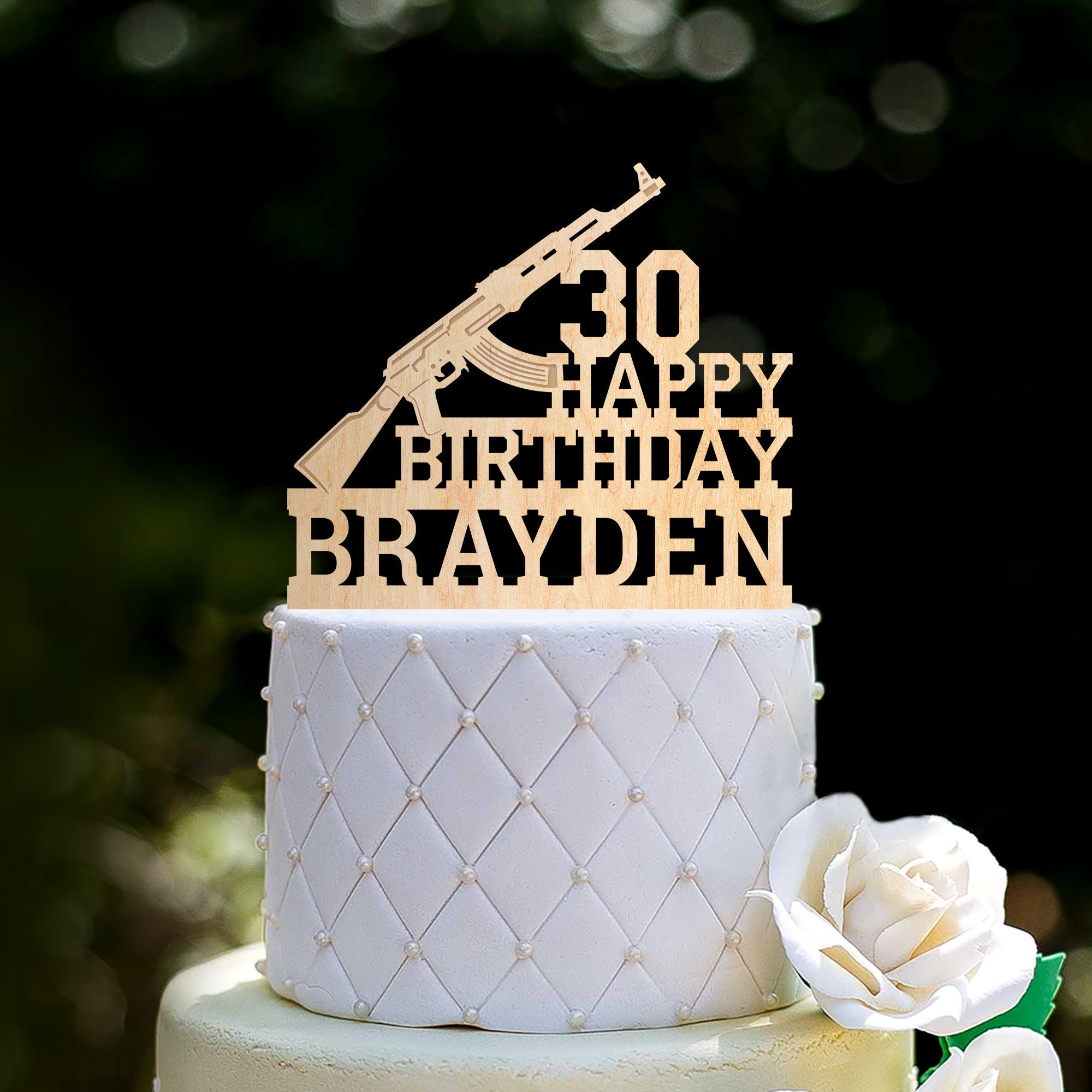 Gun Cake Topper Birthday,gun Lover Birthday Cake Topper,custom Gun ...