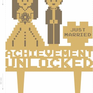 8 Bit Gamer Wedding Mr and Mrs Cake Topper,8 Bit Video Game Bride Groom ...