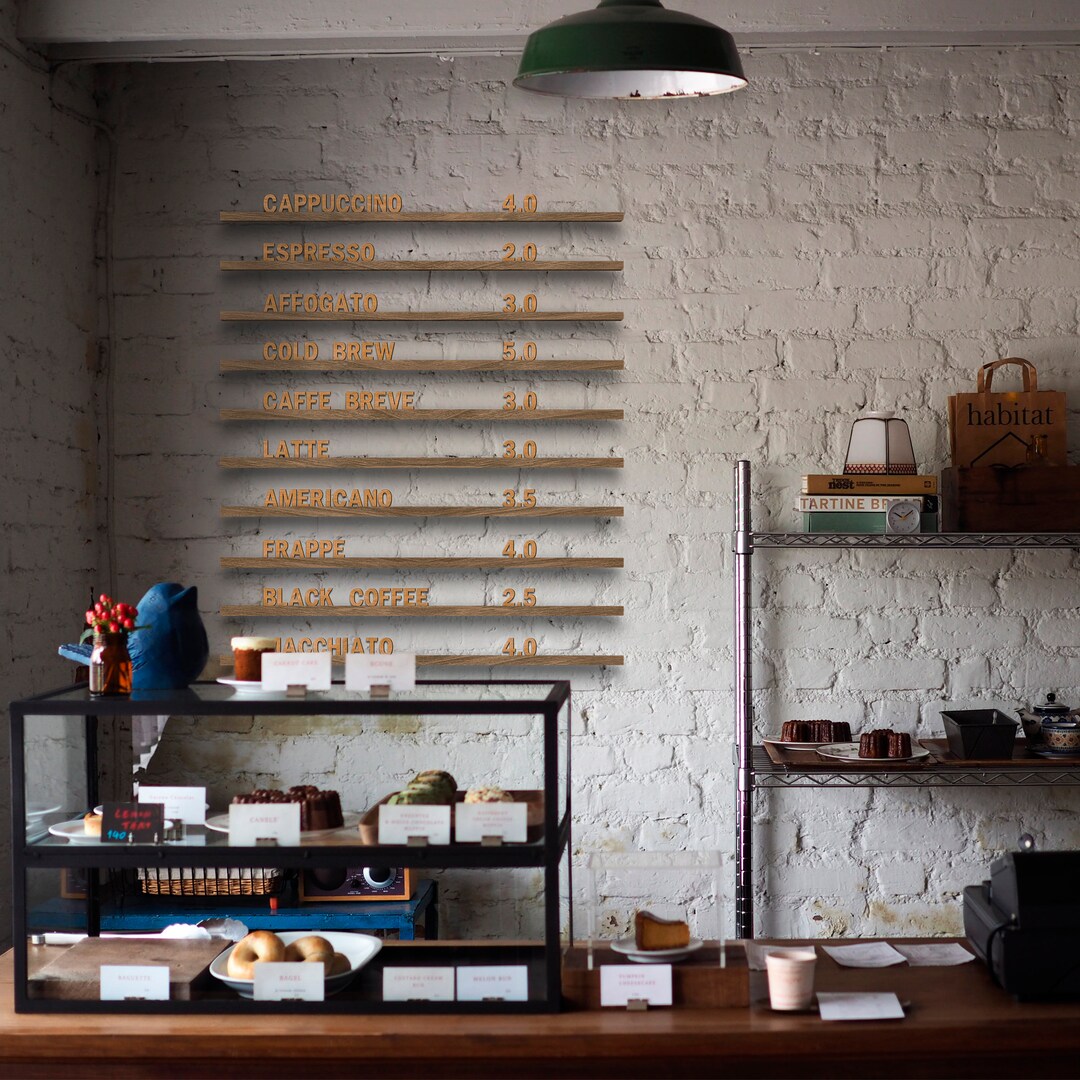Wall Menu Board, Changeable Letters and Wooden Rails, Changeable Letter ...
