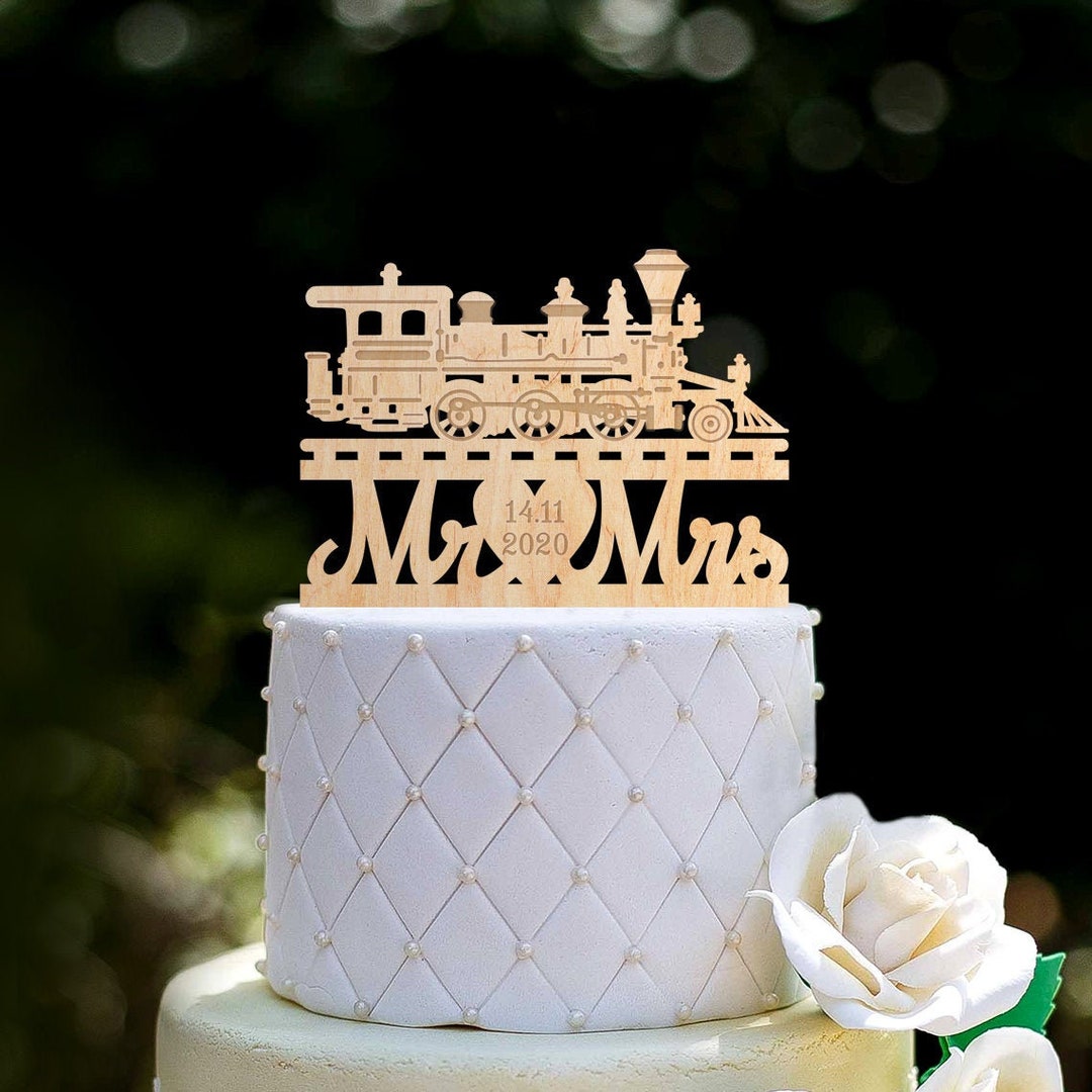 Vintage Train Mr and Mrs Wedding Cake Topper,custom Train Wedding Mr ...