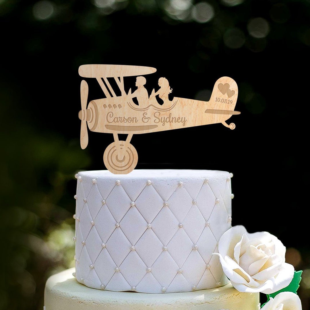 Airplane Bride and Groom Cake Topper,airplane Wedding Cake Topper ...