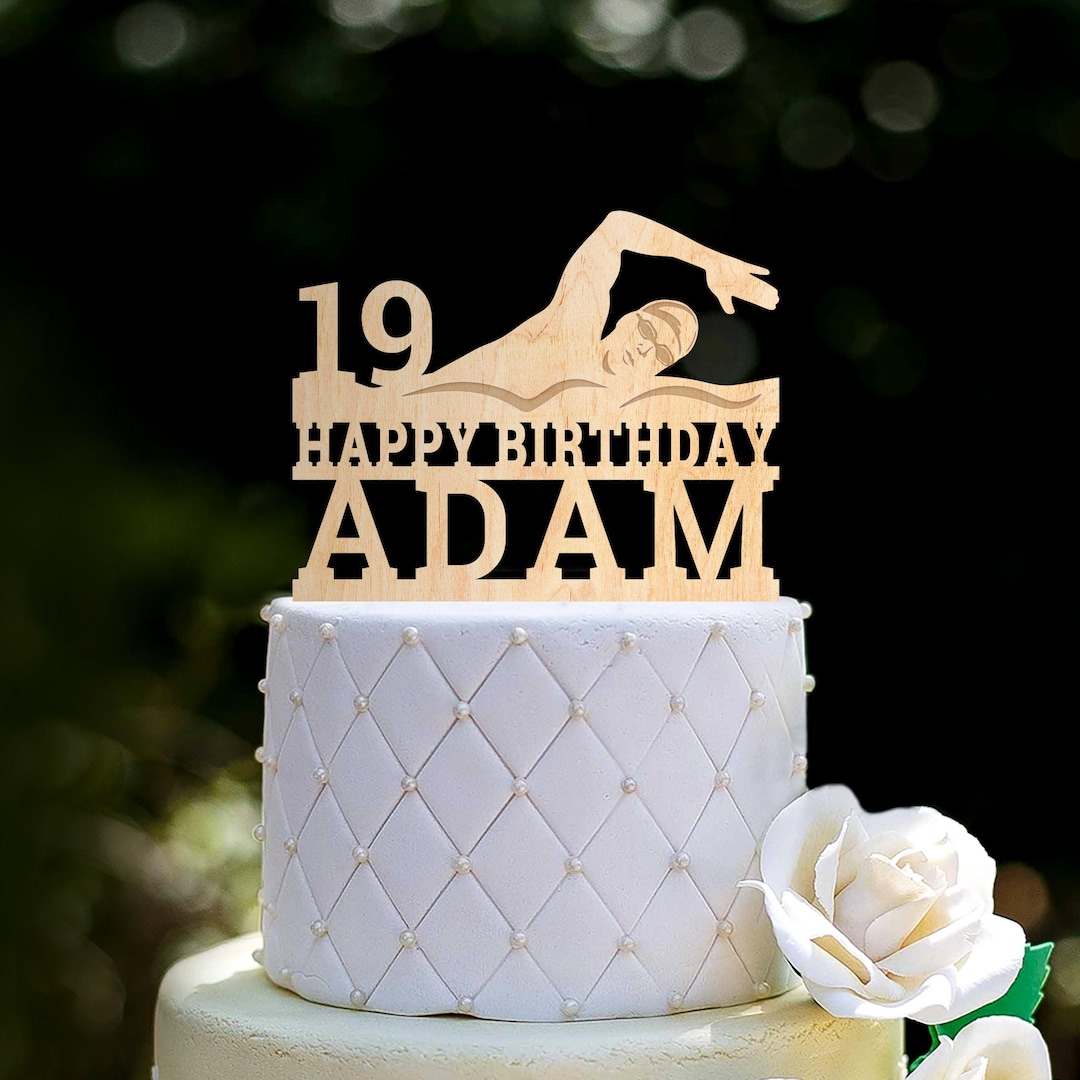 Swimmer Cake Topper Birthday,swimming Birthday Age Cake Topper ...