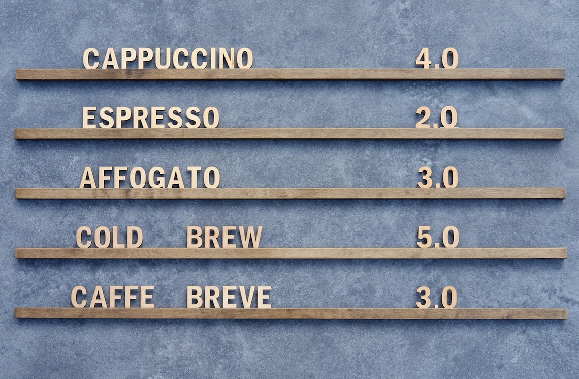 Cafe Wall Menu, Changeable Letters and Wooden Rails, Wall Menu Board ...