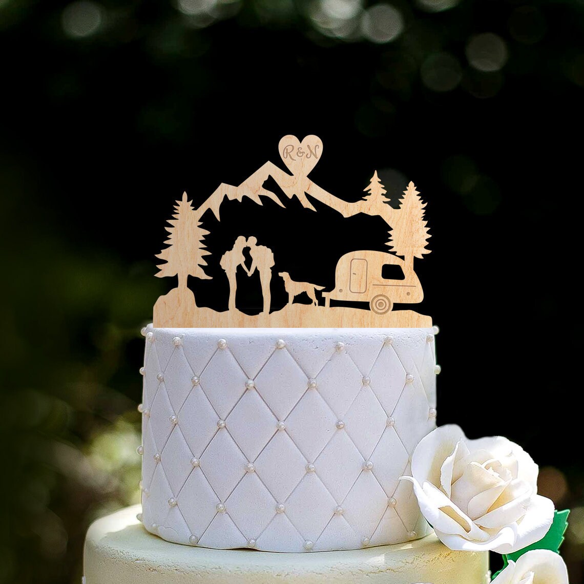 Wedding Cake Topper, Camping Cake Topper, Travel Trailer Cake Topper ...
