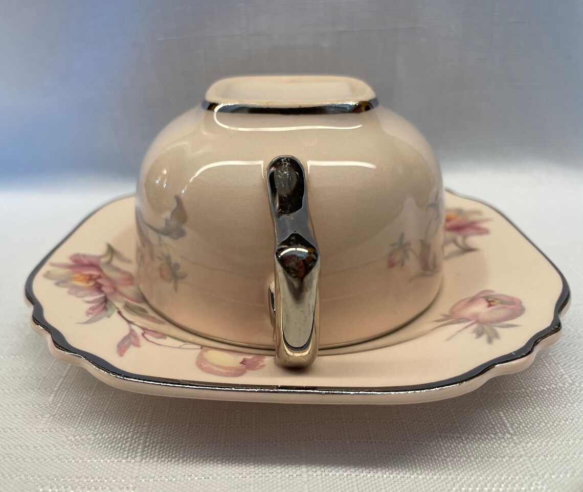 American Limoges Peach-blo Cup and Saucer Silver Moon 4M133 - Etsy