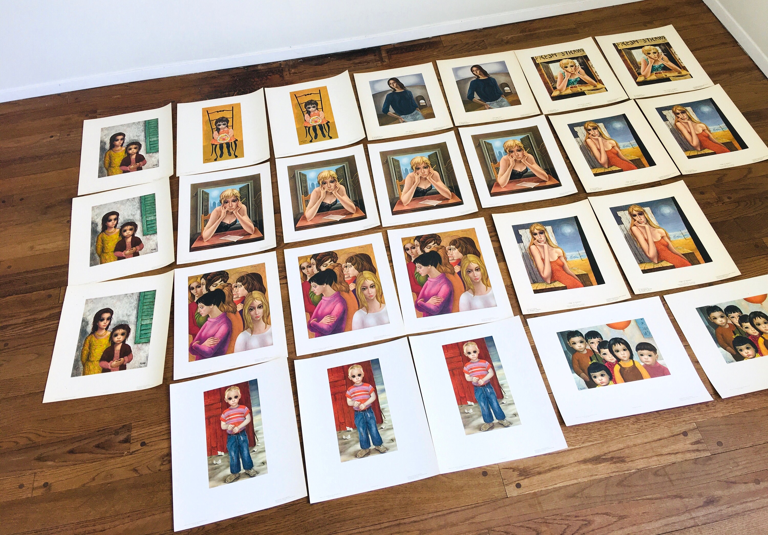 Vintage 1960s MARGARET KEANE Lithograph ART Prints / Lot of 25 Pieces ...