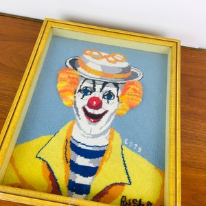 Vintage 1970s NEEDLEPOINT CLOWN Shadowbox Wall Art / Pictures - Etsy