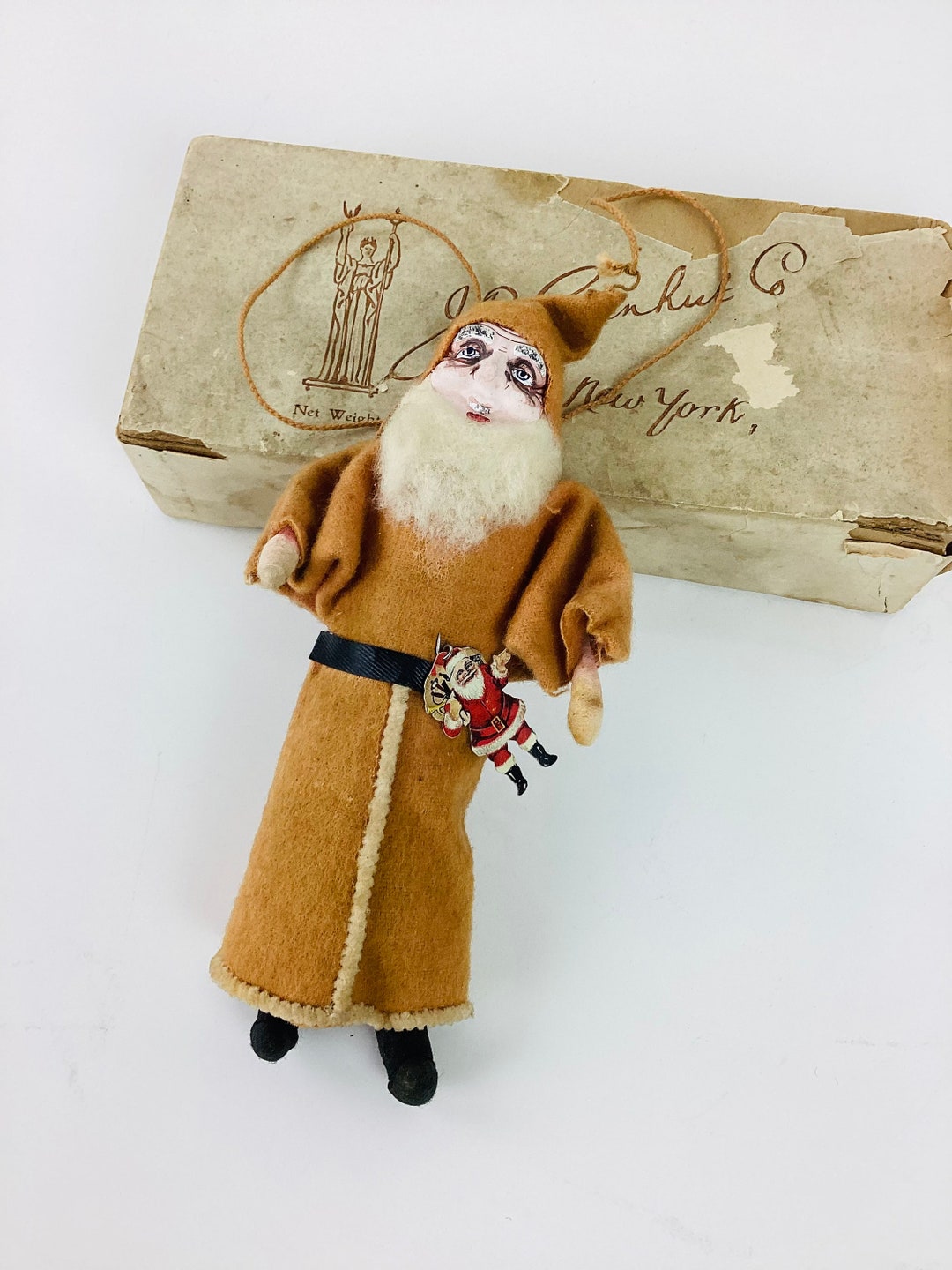 Antique SANTA CLAUS German Doll Ornament by J B Greenhut NY / Folk Art ...