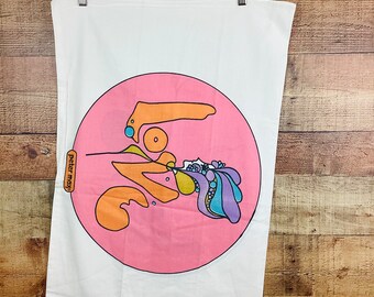 Vintage PETER MAX Colorful POP Art Leaping Man Pillowcase / Vintage Bed ...