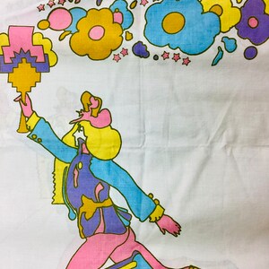 Vintage PETER MAX Colorful POP Art Leaping Man Pillowcase / Vintage Bed ...