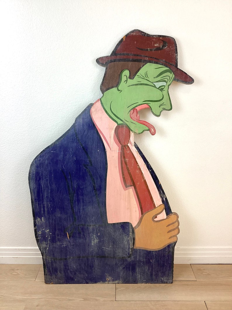 Vintage Hand Painted Green Face SICK MAN Movie Prop / Cartoon Style - Etsy