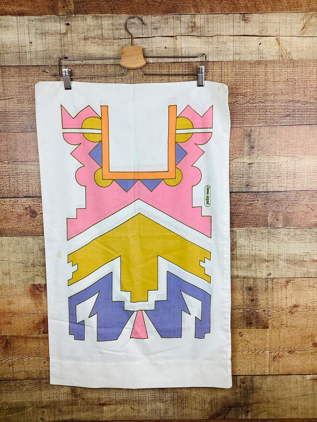 Vintage PETER MAX Colorful POP Art Geometric Print Pillowcase / Vintage ...