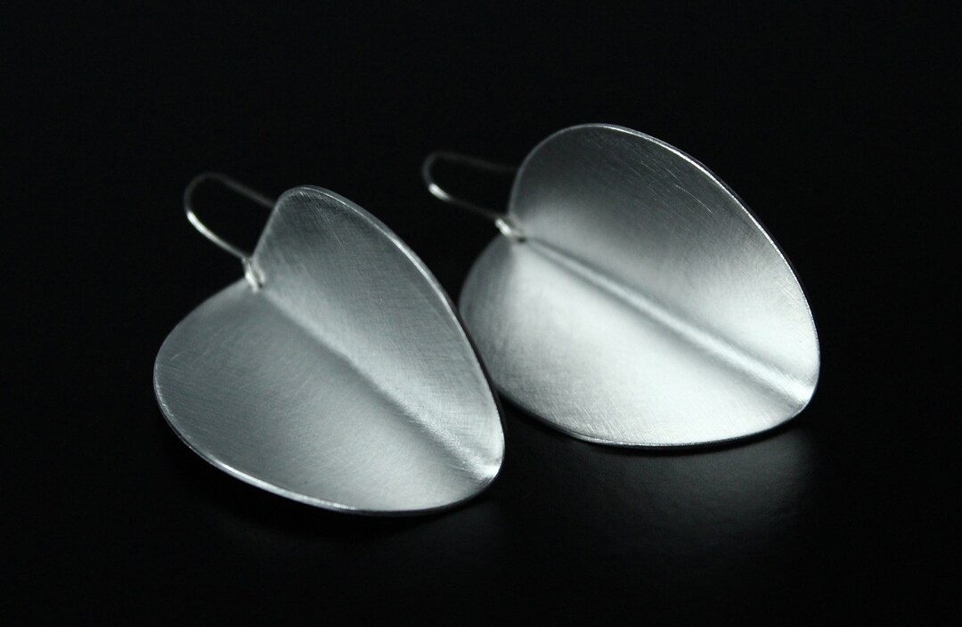Simple Minimalitic Earrings Handmade Earrings Metal Earrings Drop ...