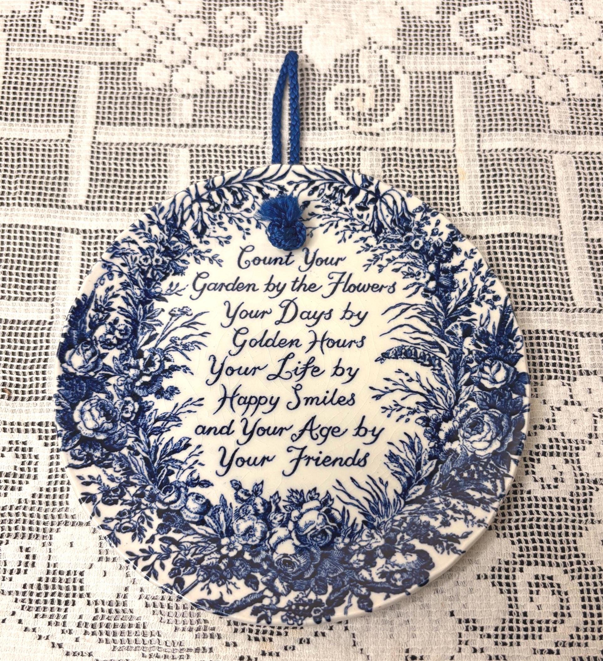 Vintage Blue and White Friendship Plate Royal Crownford Ironstone - Etsy
